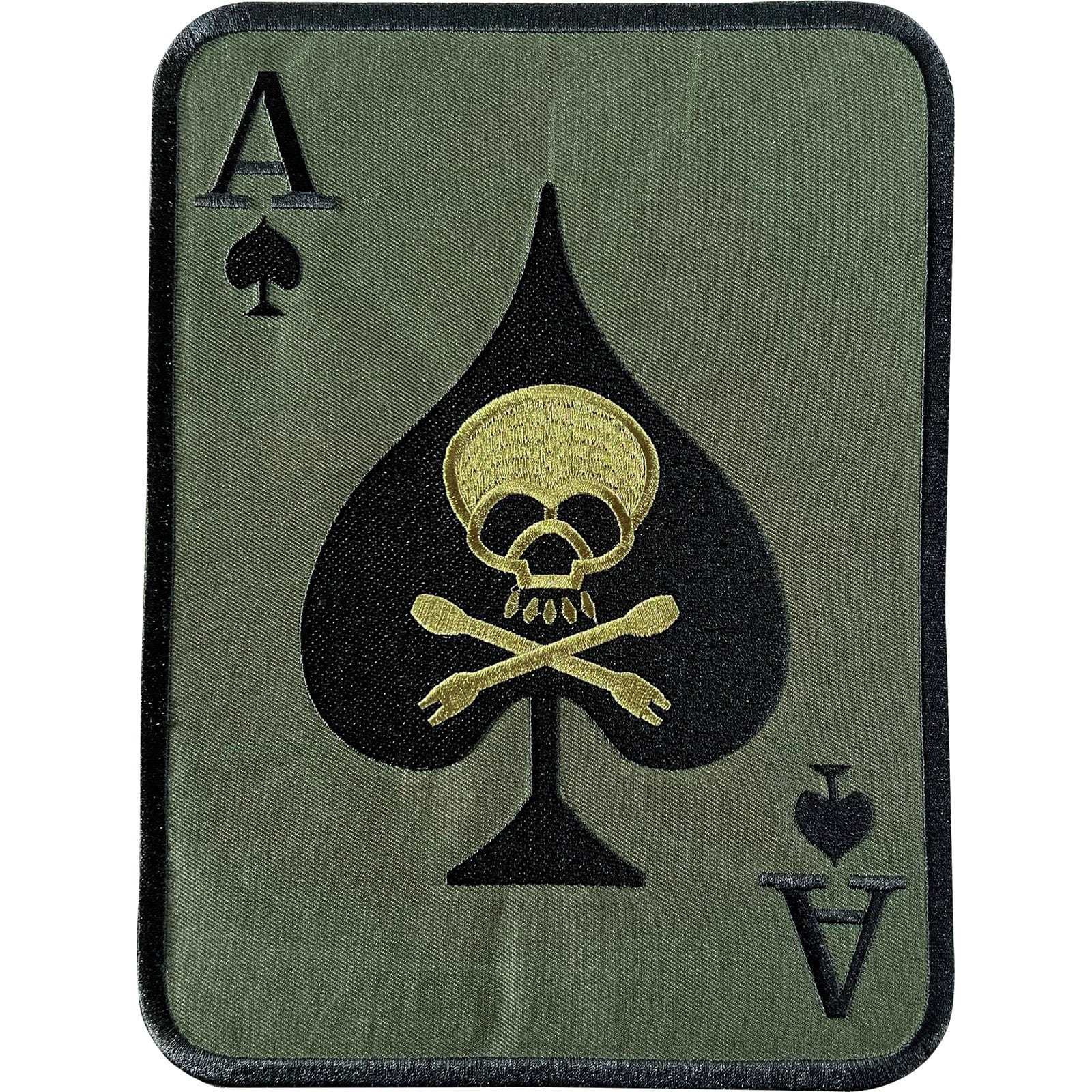 Big Large Ace of Spades Skull Playing Card Embroidery Patch Iron Sew O