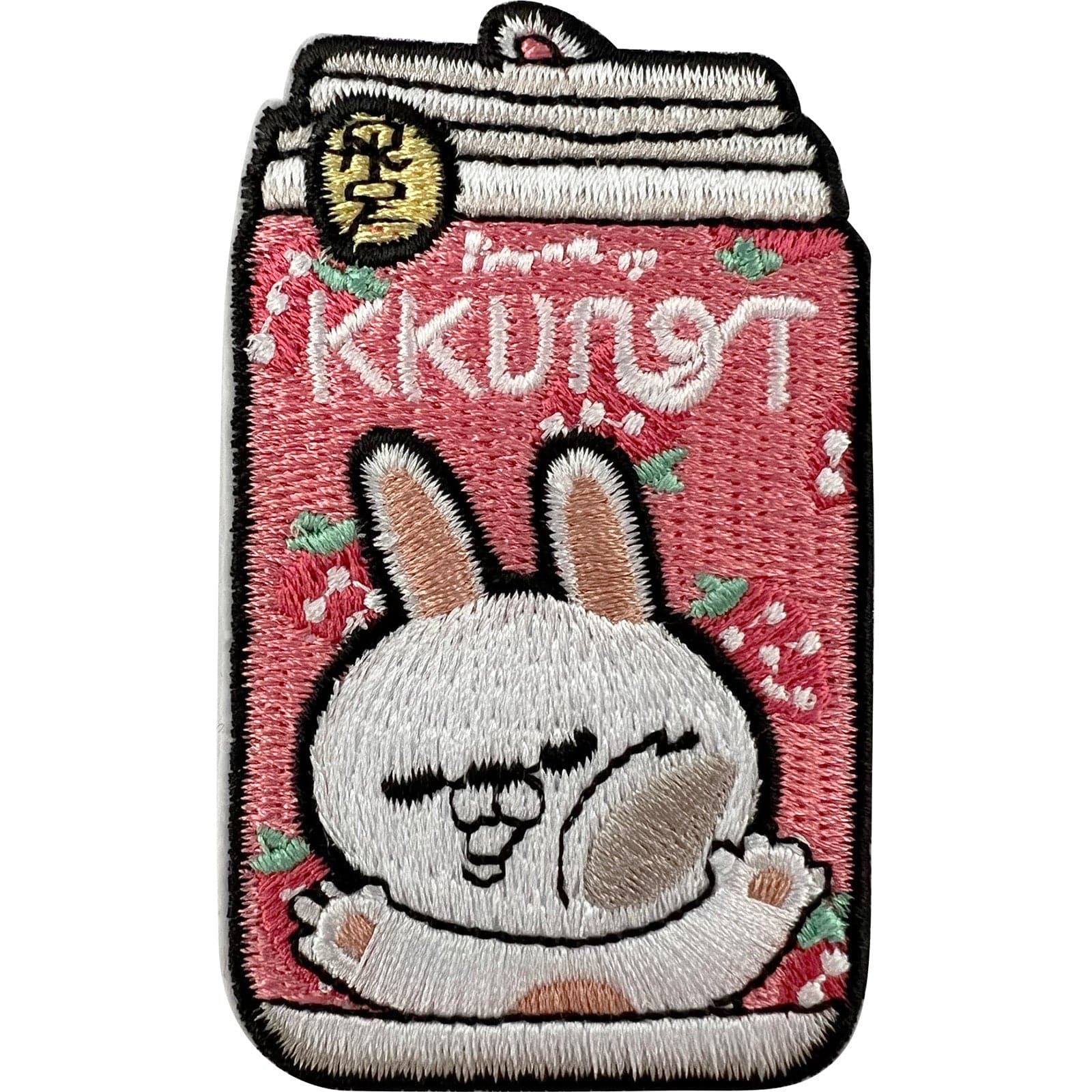 Cute Bunny Rabbit Soda Can Patch Iron Sew On Pop Drink Kawaii Embroide