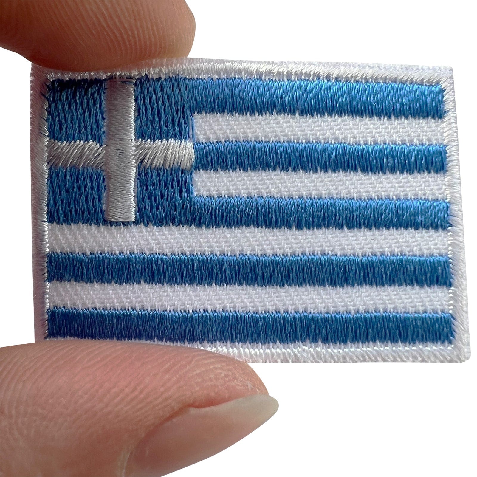 Mini Greece Flag Patch Iron Sew On Clothes Bag Hat Small Greek Embroid