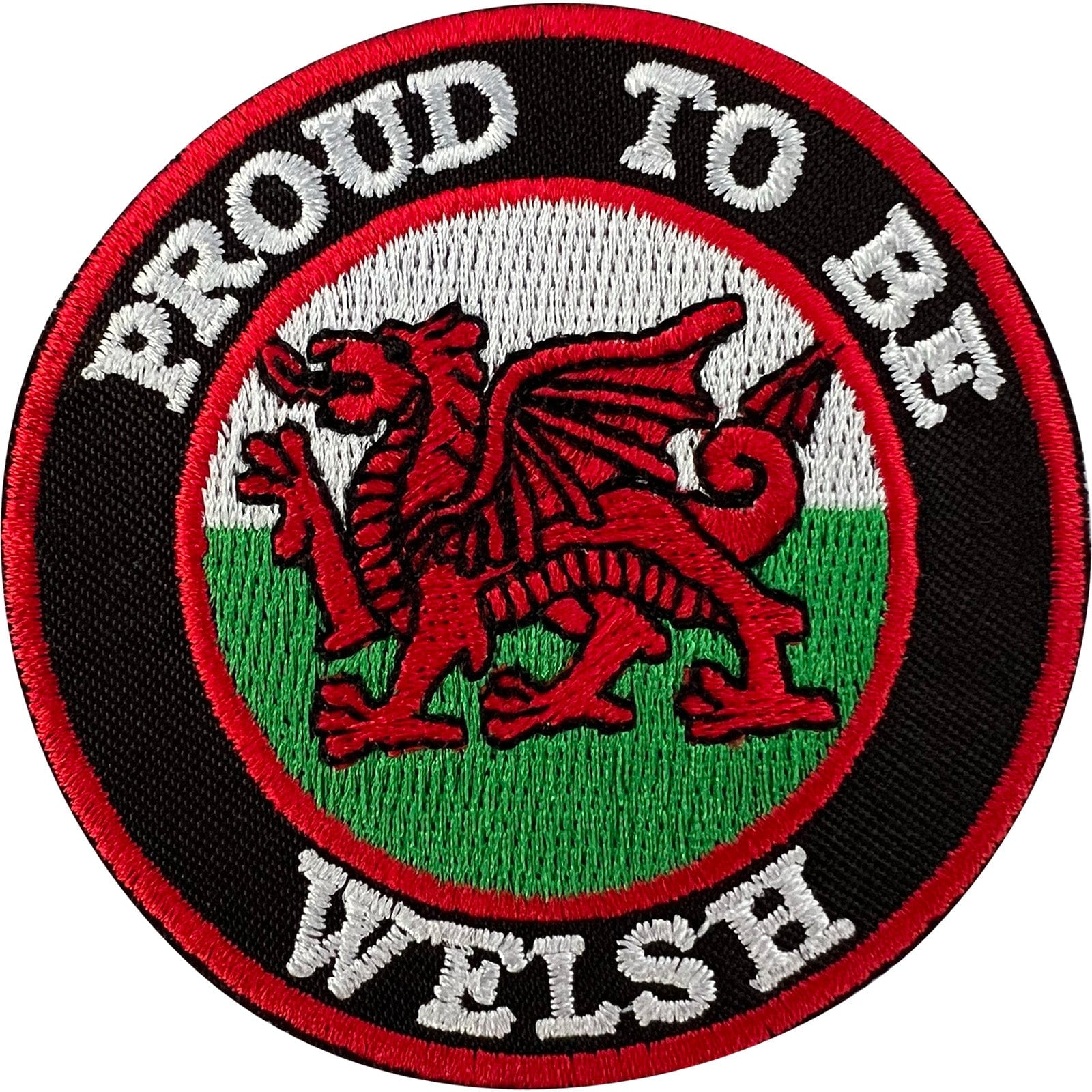 Proud To Be Welsh Patch Iron Sew On Clothes Wales Dragon Flag Embroide
