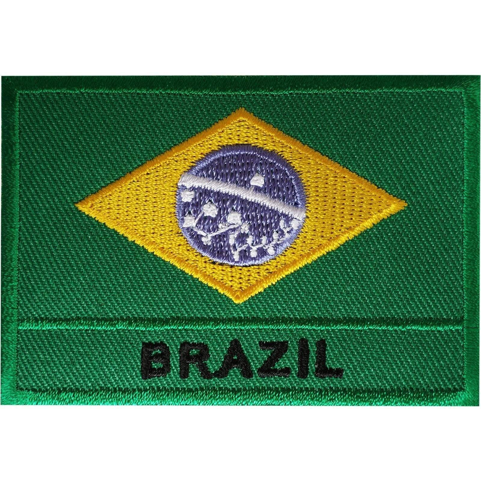 Brazil Flag Patch Embroidered Brazilian Football Badge Iron Sew On Clo