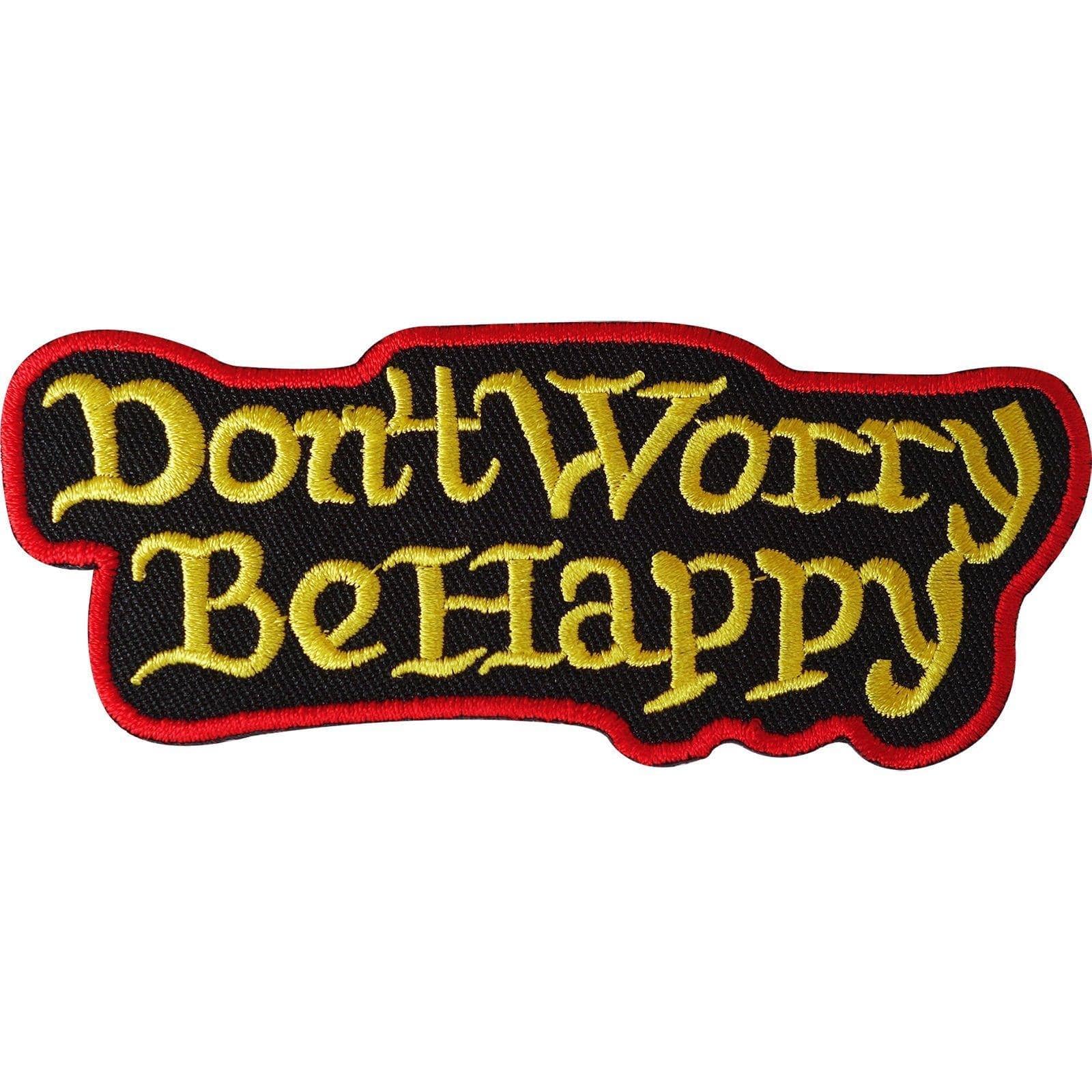 Don't Worry Be Happy Iron On Patch / Sew On Embroidered Rasta Music Bi