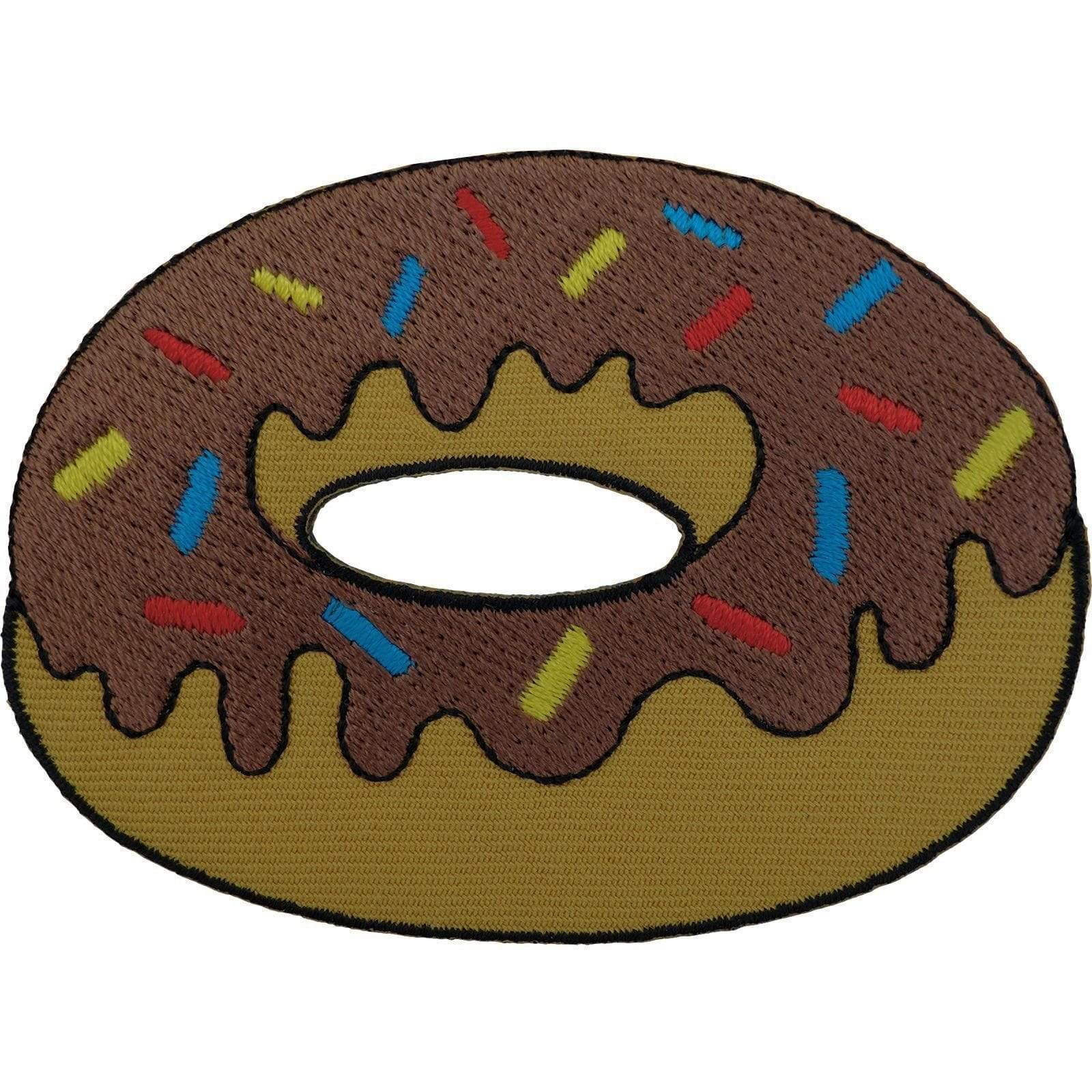 Doughnut Patch Embroidered Chocolate Donut Sew / Iron On Badge Food Em