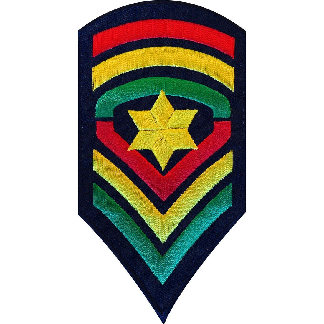 Embroidered Iron On Rasta Army Patch Sew On Biker Badge Chevrons Star