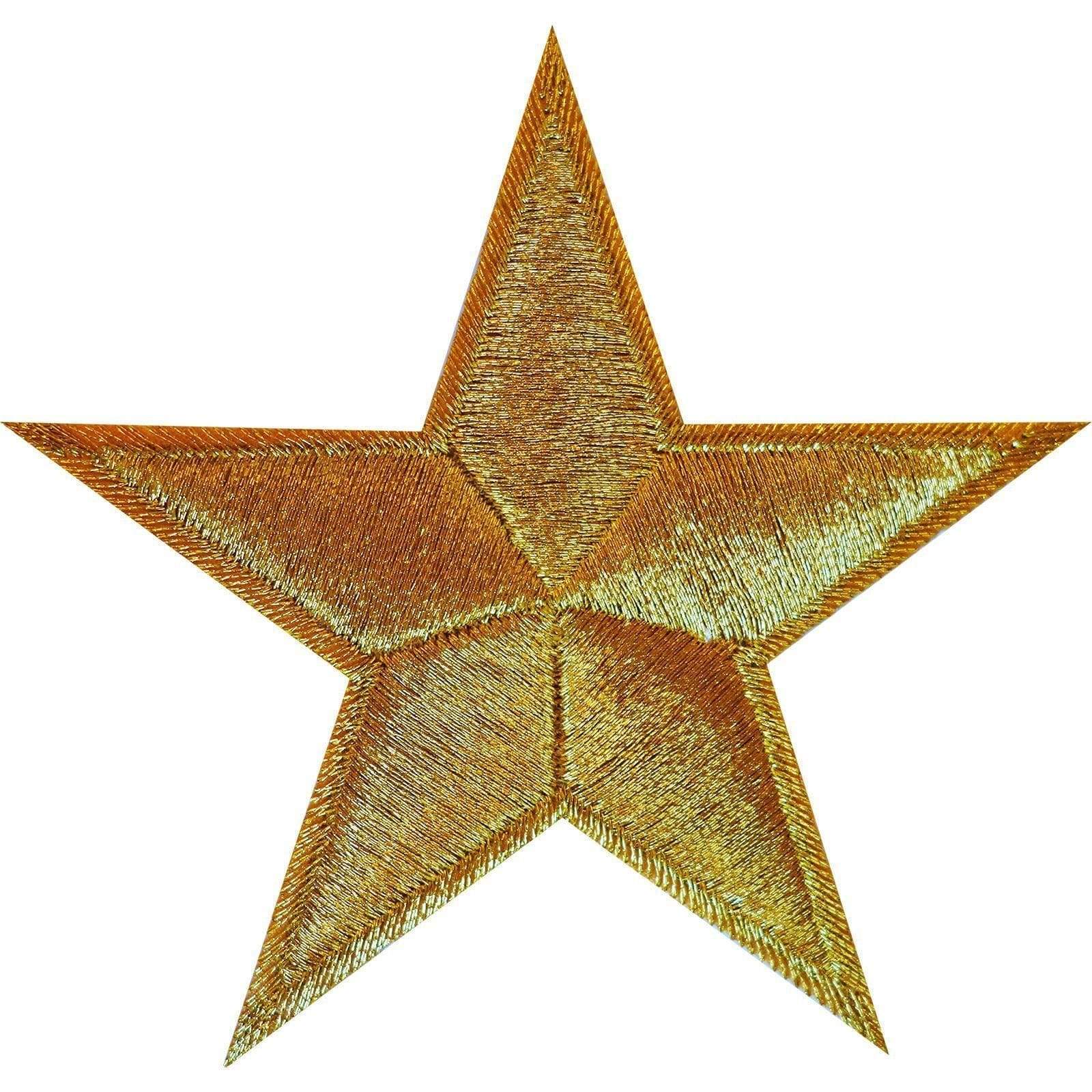 Gold Star Iron On Patch Sew On Badge Bag Clothes Crafts Embroidered Ap