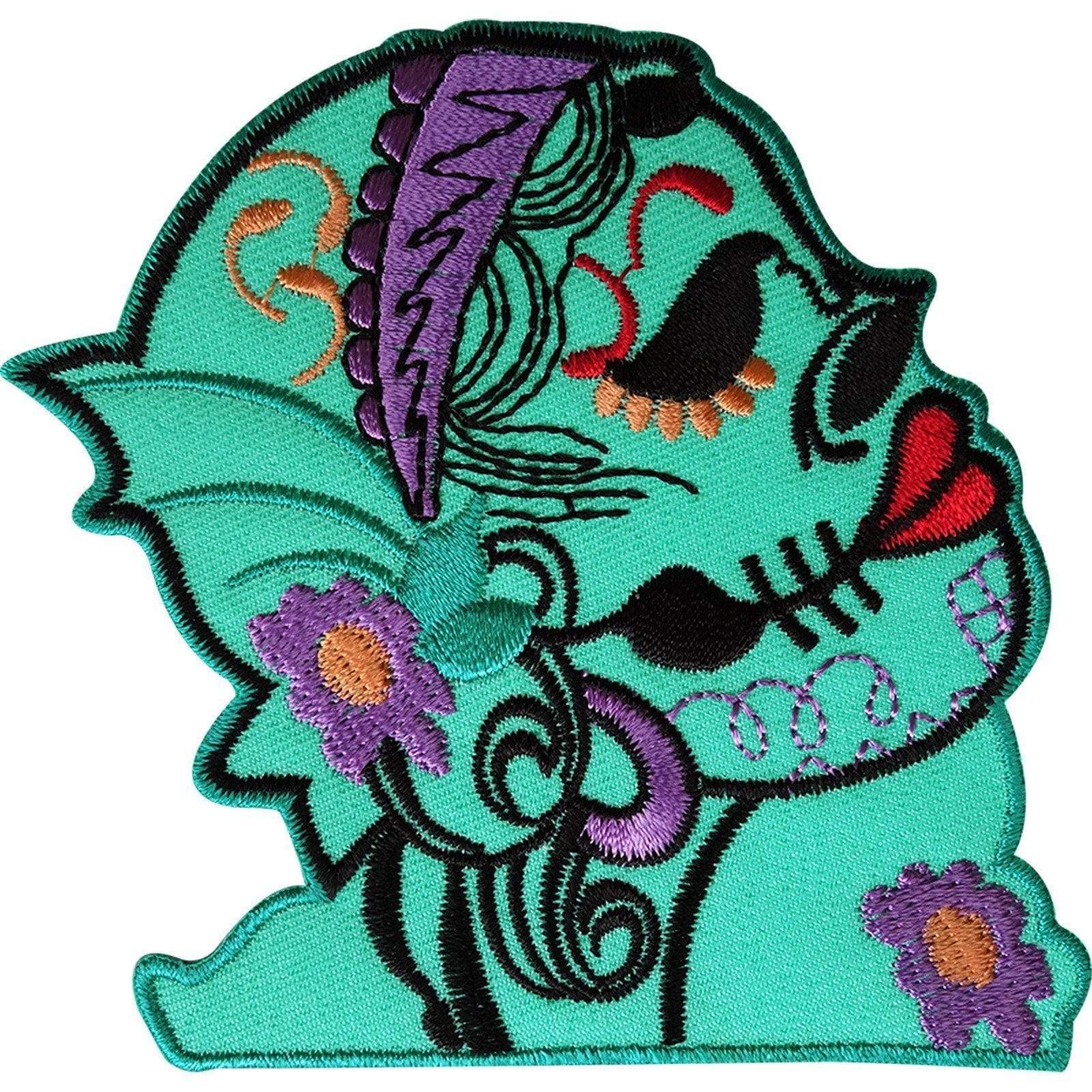 Gypsy Patch Embroidered Iron On / Sew On Flower Tattoo Badge Embroider