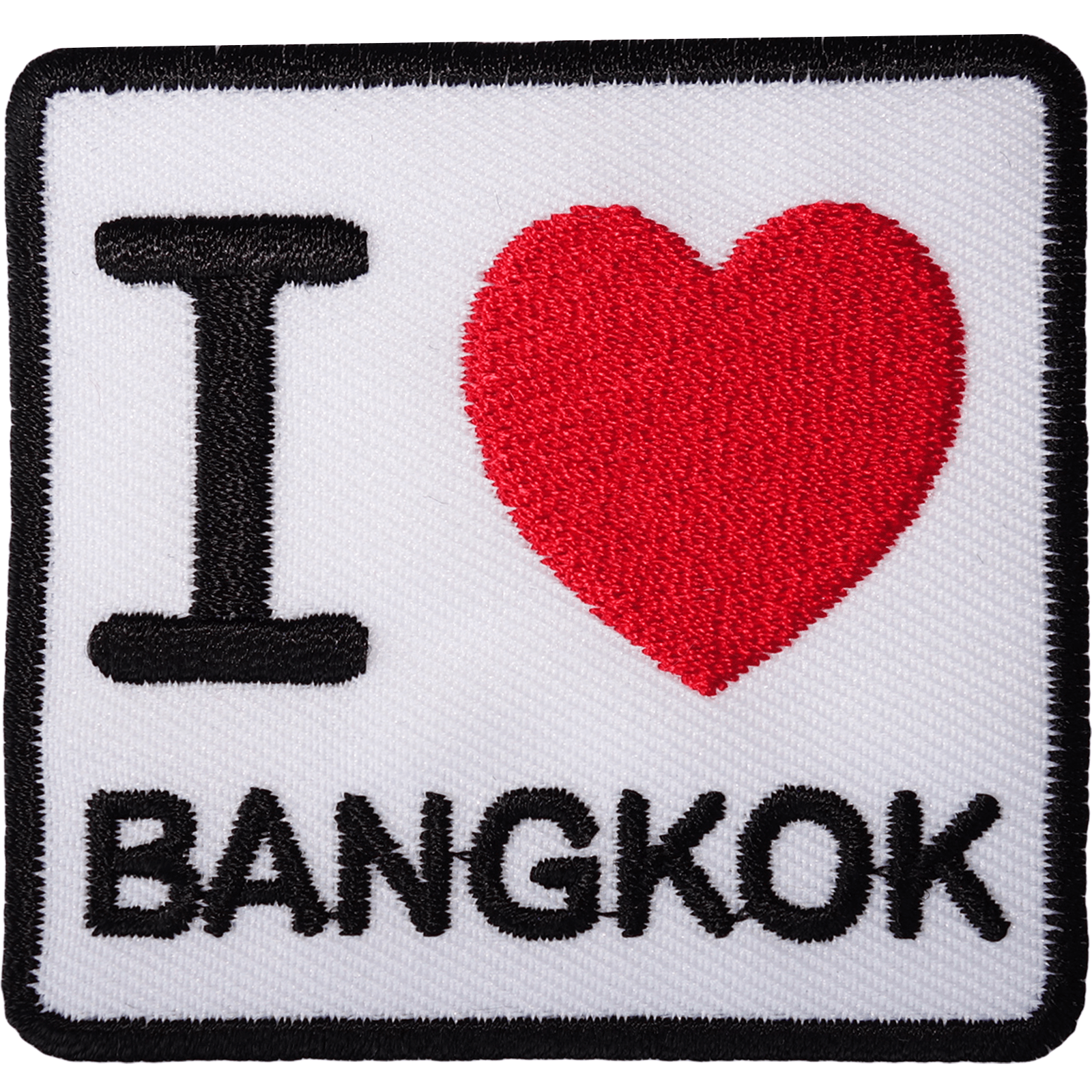 I Love Bangkok Patch Iron Sew On Cloth Red Heart Thailand Thai Embroid