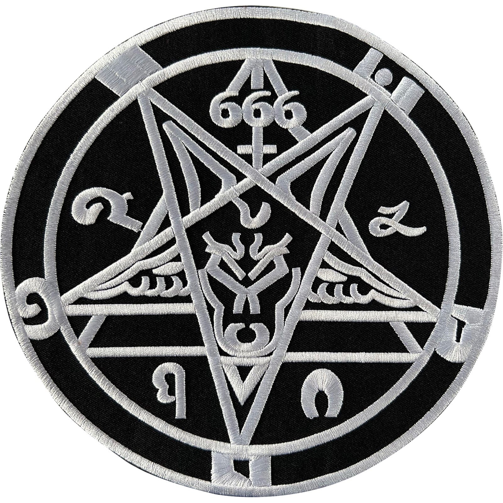 Large Pentagram 666 Baphomet Patch Iron Sew On T Shirt Jacket Big Appl
