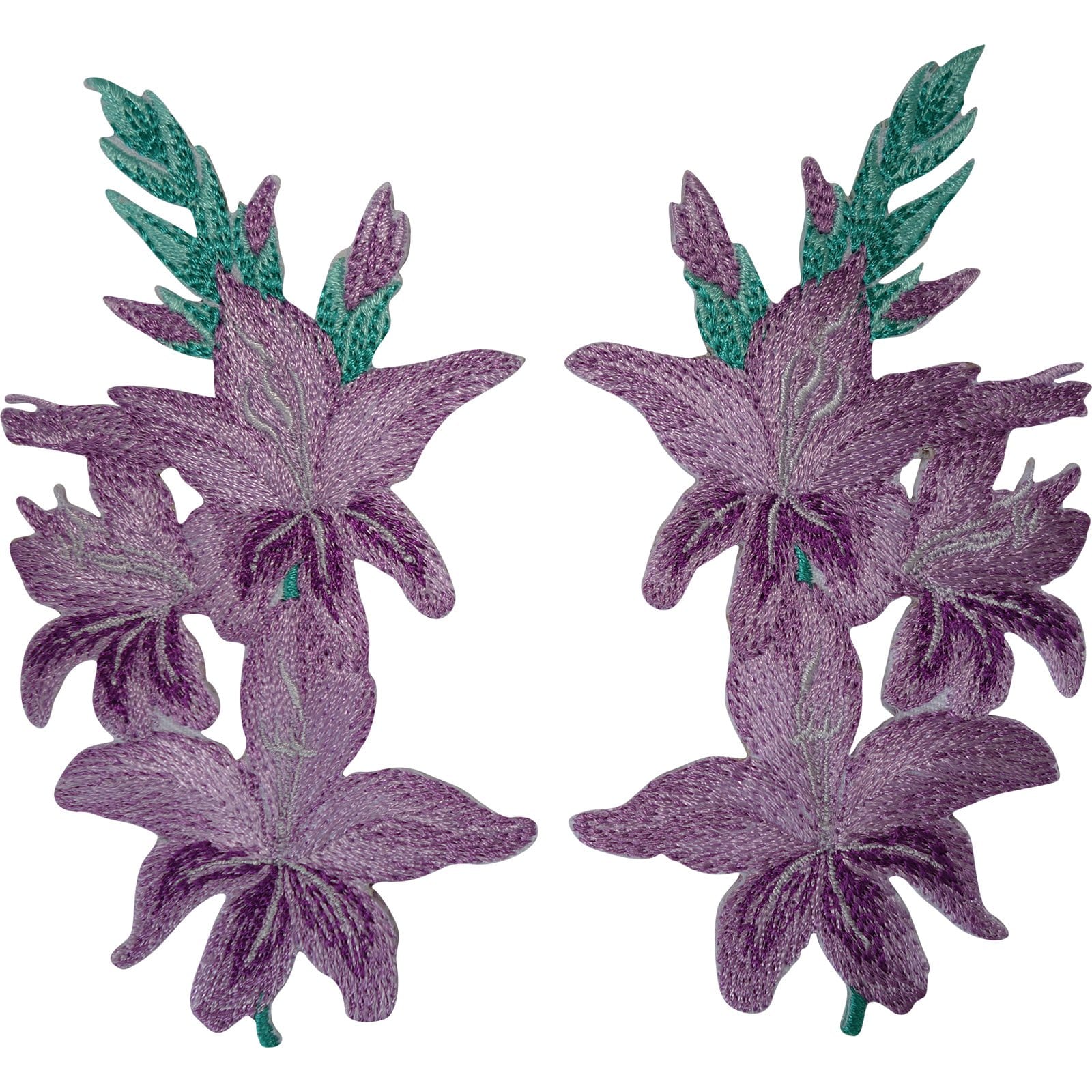 Pair of Iron On Flower Patches Sew On Patch Badge Flowers Arts and Cra