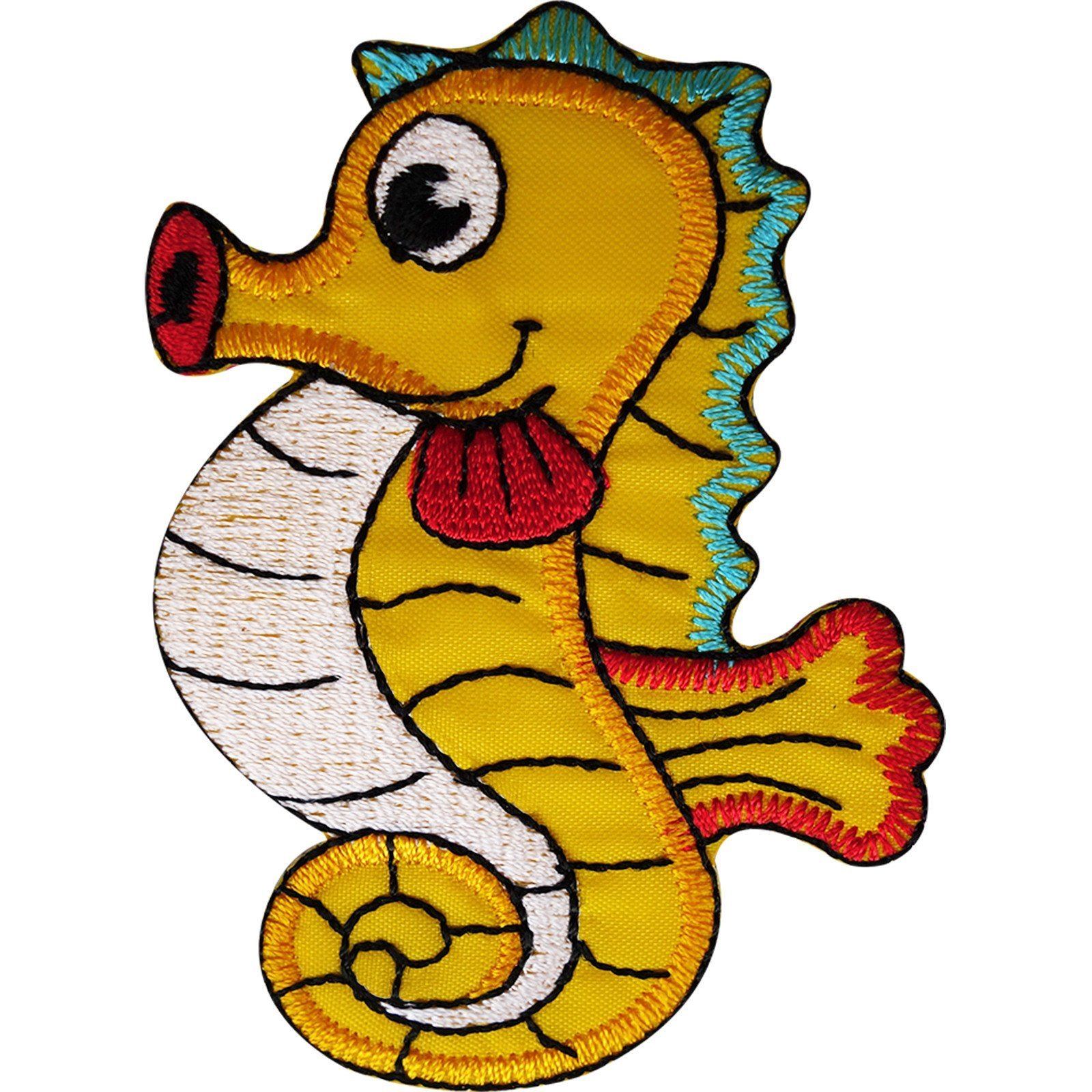 Seahorse Patch Embroidered Iron Sew On Clothes Horse Pony Fish Badge A