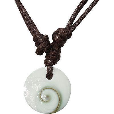 Shiva Eye Sea Shell Pendant Cord Necklace Chain Womens Girls Mens Boys
