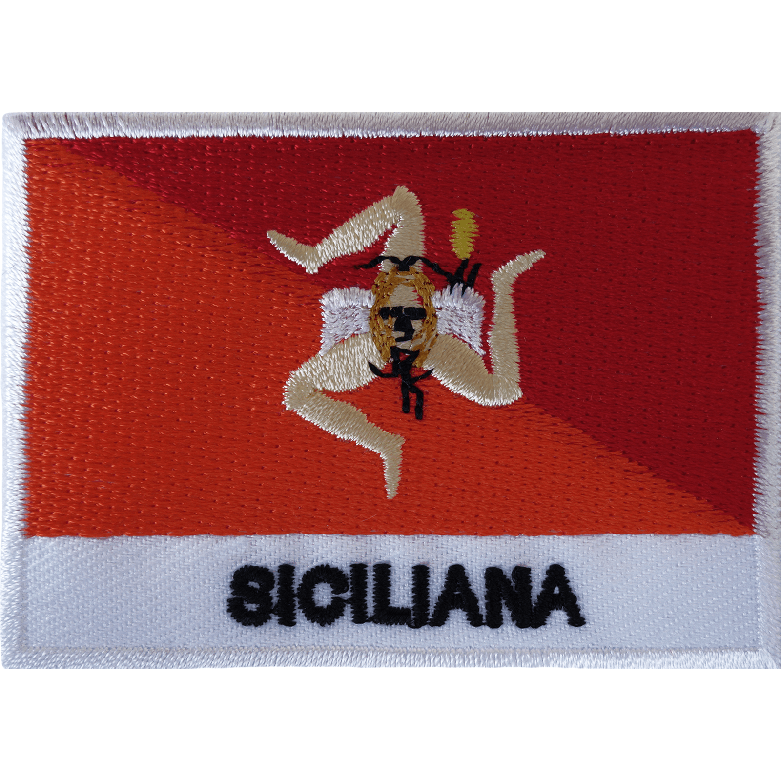 Sicily Flag Iron On Patch Sew On Cloth Siciliana Italy Italian Embroid