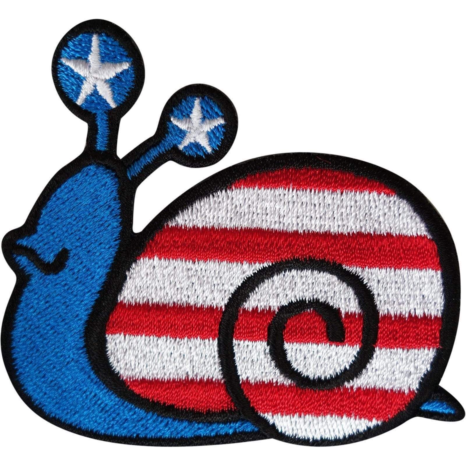 Snail Patch Iron Sew On USA Flag American United States of America Sta